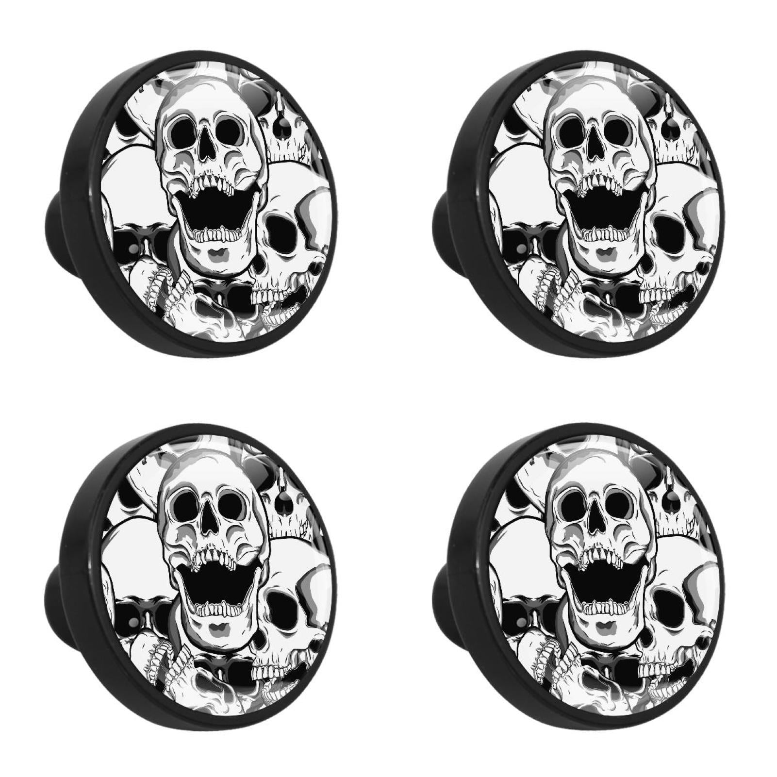 4 Pcs Skull Knobs for Kitchen Cabinet Cupboard Dresser Bookcase Drawer ...