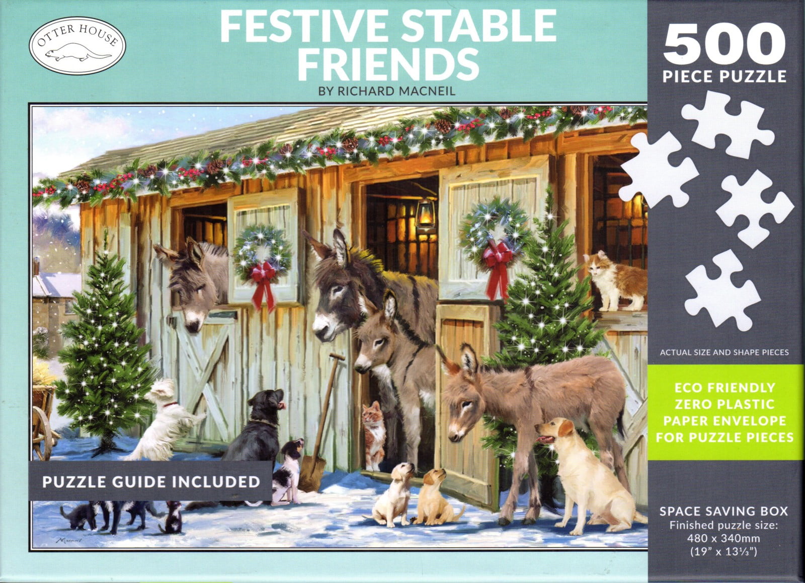 Otter House 500 Piece Puzzle - Festive Stable Friends By Richard ...