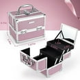 Joligrace Portable Beauty Makeup Train Case, 2-Tier Cosmetic Organizer ...