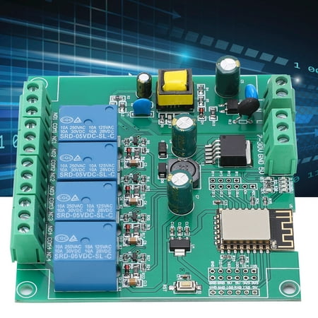 Greensen Relay Module WIFI 4‑Channel ESP8266 Development Board For Wireless Control DC7‑12V/5V ...