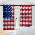 42x63inch American Flag Themed Window Curtain Red White Stripes Blue ...