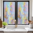 Blue Purple Oil Painting Window Privacy Film Abstarct Blue Yellow ...