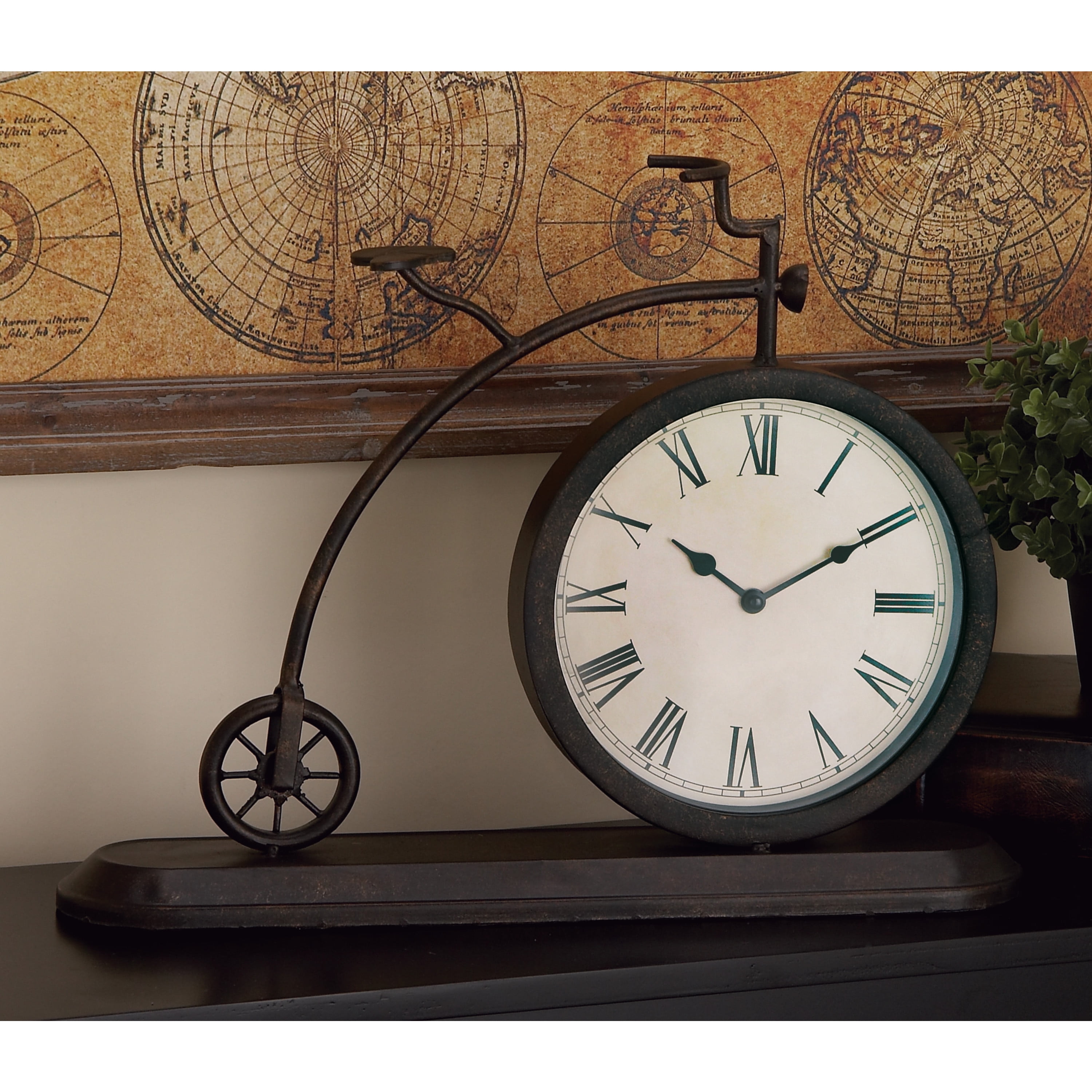 DecMode 4" Black Metal Bike Vintage Clock - Walmart.com