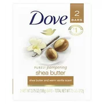 Dove Shea Butter Beauty Bar with Vanilla Scent, Pack of 12 ...