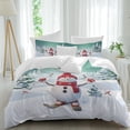 4 Piece Duvet Cover Set Cal king, Cartoon Winter Skiing Snowman Soft ...