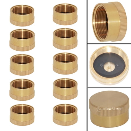 Set of 10 Propane Bottle Caps Brass Refill 1 LB Gas Tank Cylinder ...
