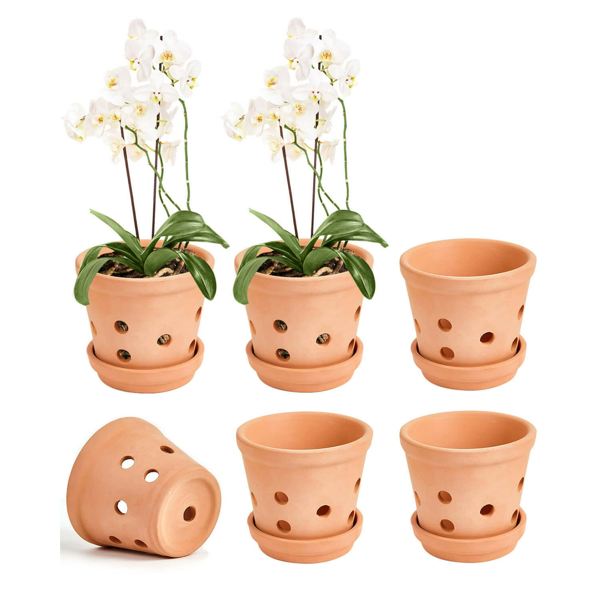 Click here for Vensovo 4 Inch Terracotta Orchid Pots With Holes A... prices