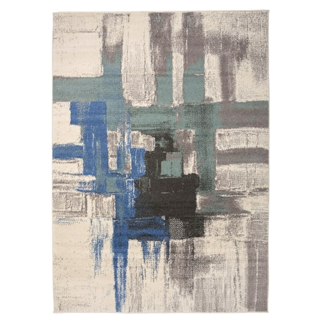 Contemporary Modern Abstract Area Rug 7' 10" x 10' Blue - Walmart.com