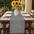 Classic Black White Plaid Table Runner 60 Inch Long Chess Board Theme ...