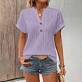 asdoklhq Shirts for Women Button Down Women's V-neck Fashion Casual ...