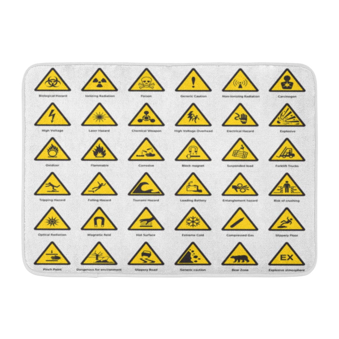 SIDONKU Triangle Yellow Warning Sign Hazard Danger Attention Symbols Chemical Flammable Security ...