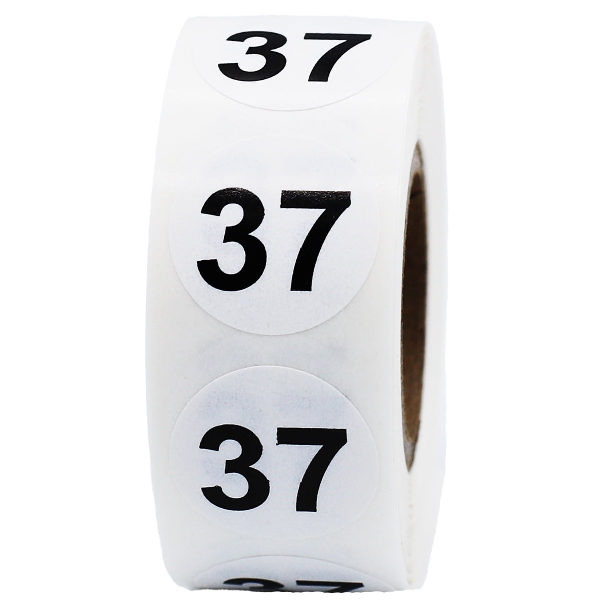 Small Permanent Circle Dot Number 37 Stickers, 0.75" Inch Round, 500 ...