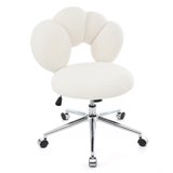 SESSLIFE Home Office Chair, Padded Seat Desk Chair, White Task Chair ...