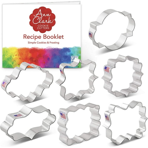 7–Piece Plaques and Frames Cookie Cutter Set with Recipe Booklet and 7 ...
