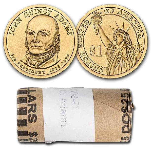 2008-D John Quincy Adams 25-Coin Presidential Dollar Roll - Walmart.com