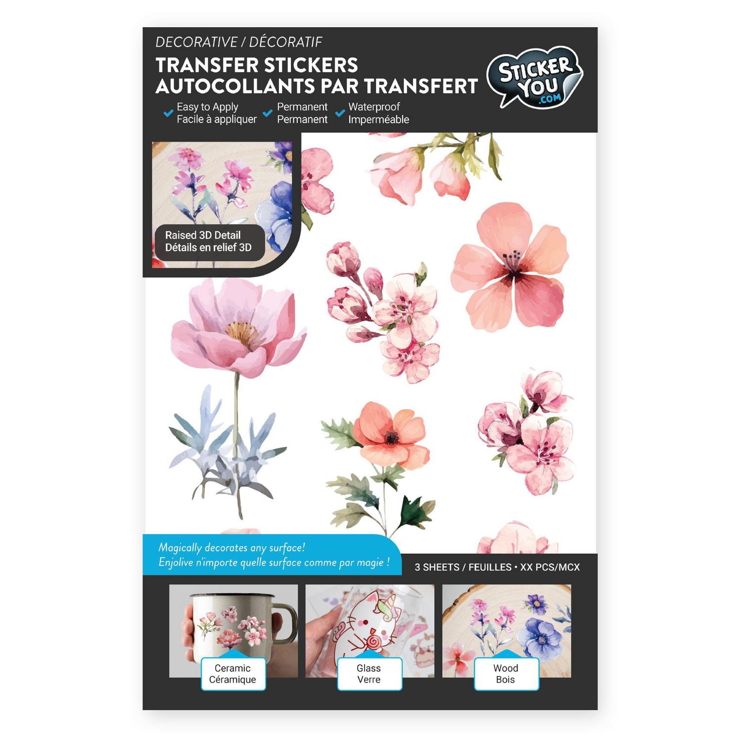 Click here for Stickeryou Floral Decorative Transfer Stickers prices
