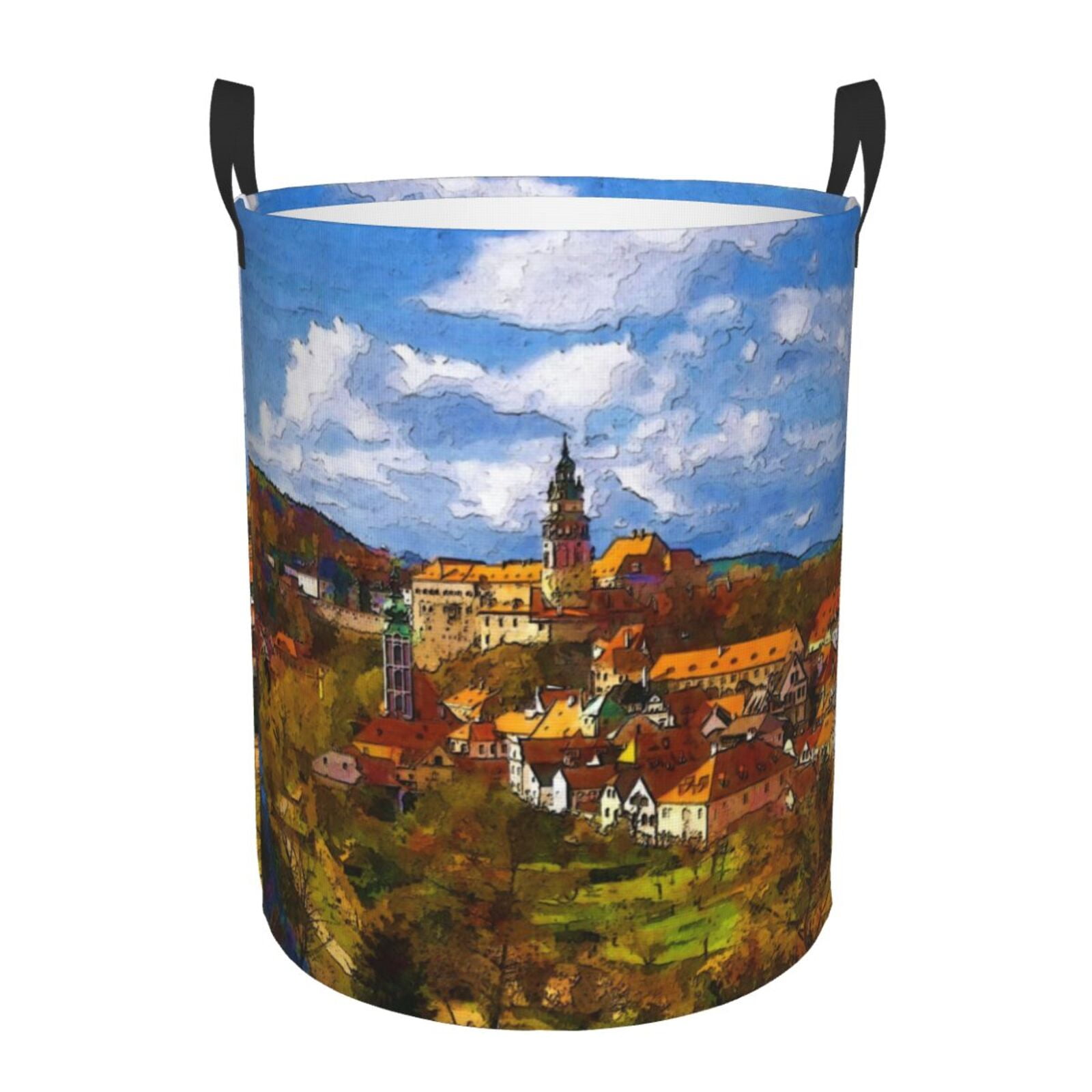 XMXT Collapsible Laundry Basket, Countryside Landscape Oil Paints ...