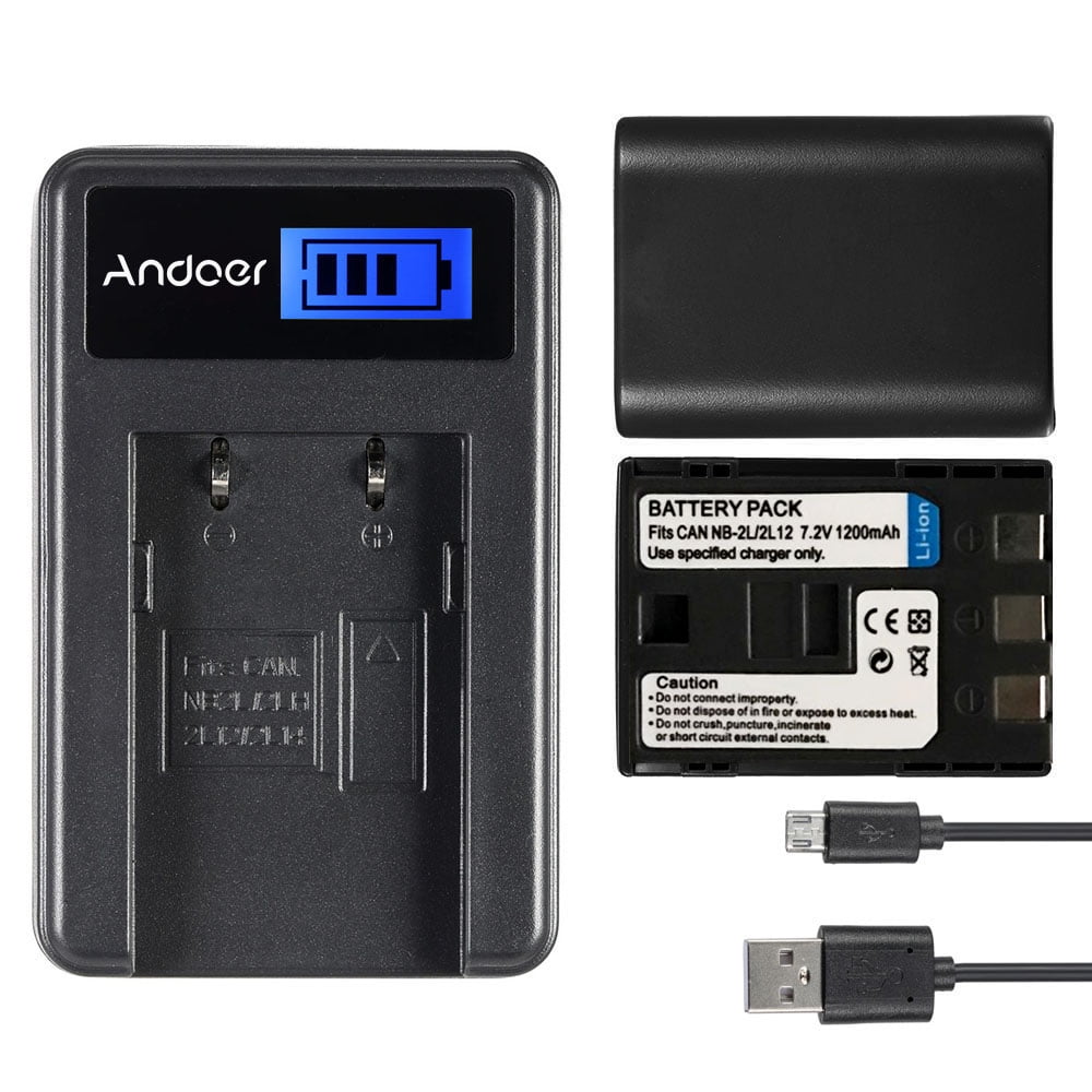 Andoer 2pcs 7.2V 1200mAh Rechargeable Li-ion Battery with LCD USB Kit ...