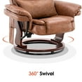 Recliner Chair with Ottoman, Swivel Recliner 360 Degree with Footrest ...