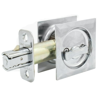 Tall Square Pocket Door Lock, Passage (Hall/Closet) Latch, Satin Nickel ...