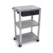 Luxor Leader Adjustable-Height Three-Shelf Media Utility Cart with ...