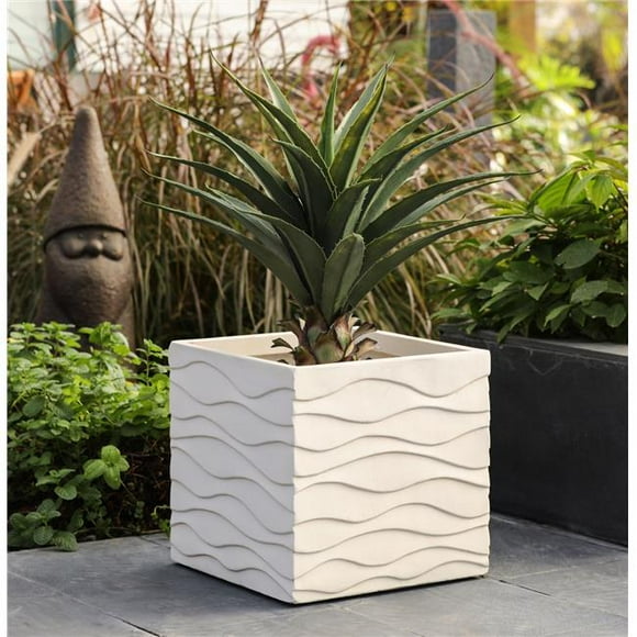 White Square Planter