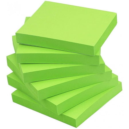 Sticky Notes 3x3 Self-stick Notes Green Color 6 Pads, 100 Sheets/pad ...