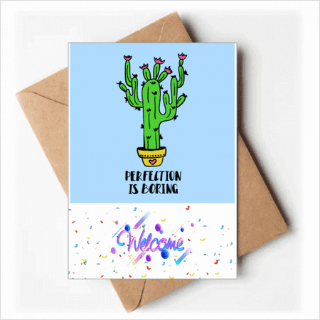 perfection is bo cactus Welcome Back Greeting Cards Envelopes Blank ...