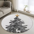 4ft Round Rug Grey Christmas Tree Area Rugs for Living Room Bedroom ...