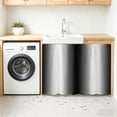 Black White Cabinet Curtains 28"W x 35"L,Dustproof Sink Skirt Curtain ...
