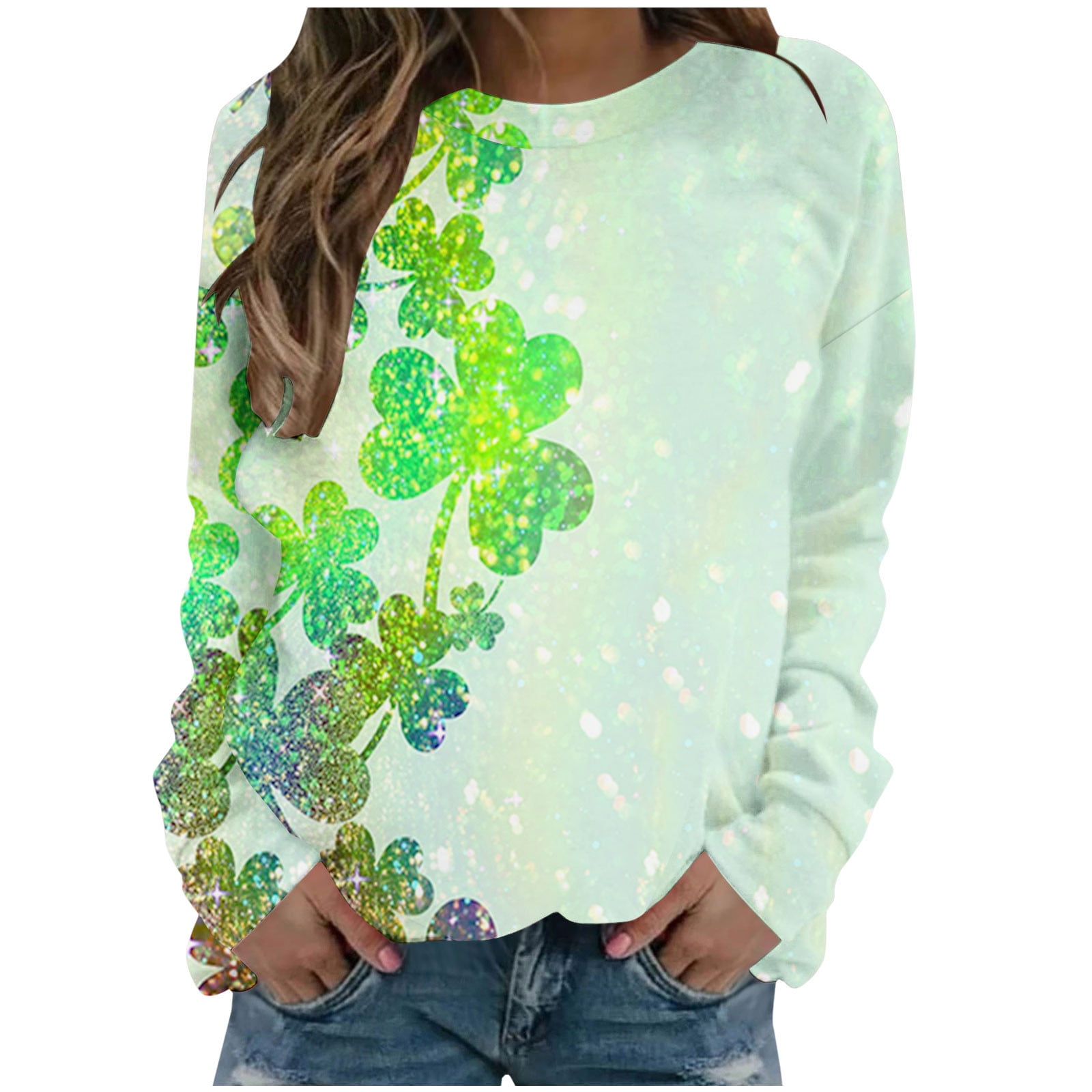 Click here for Chgbmok St. Patricks Day Shirts For Women Round Ne... prices