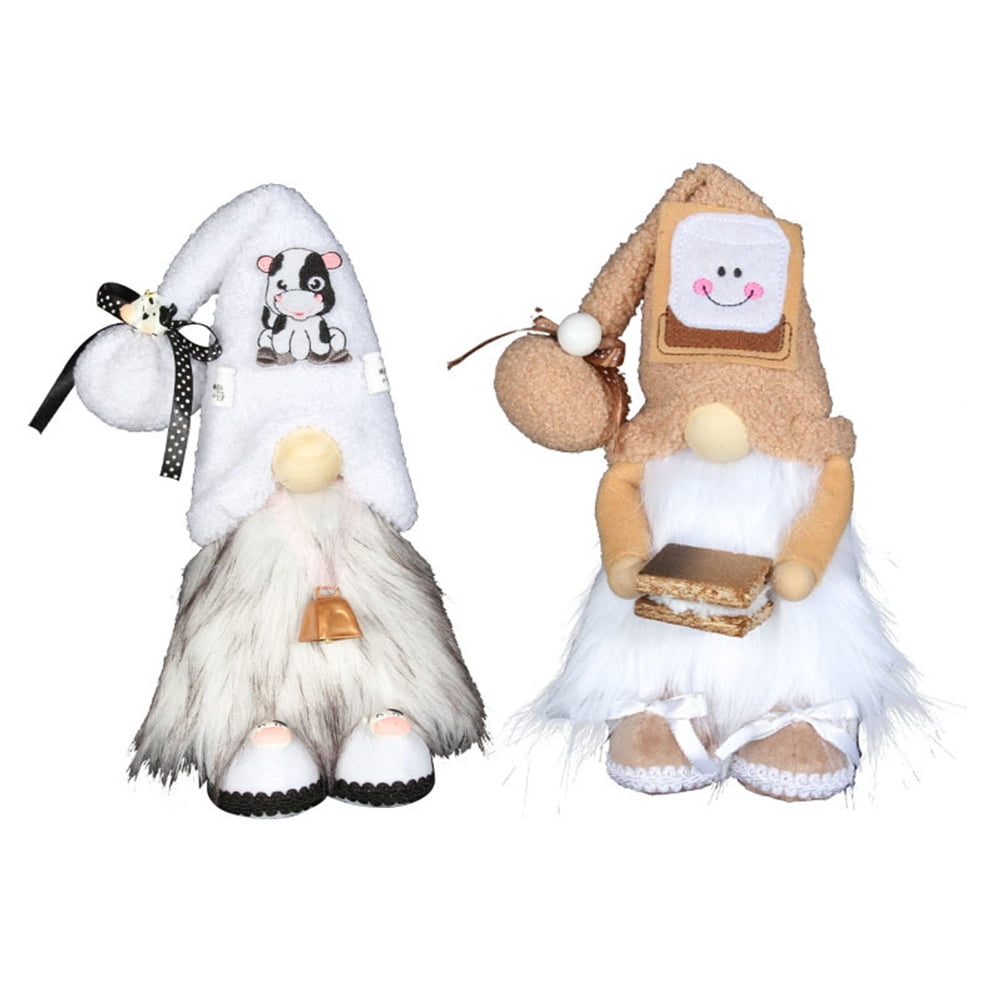 CSCHome Fashion Cute Standing Cow Gnome,Toast Gnome Dolls Milk Gnome ...