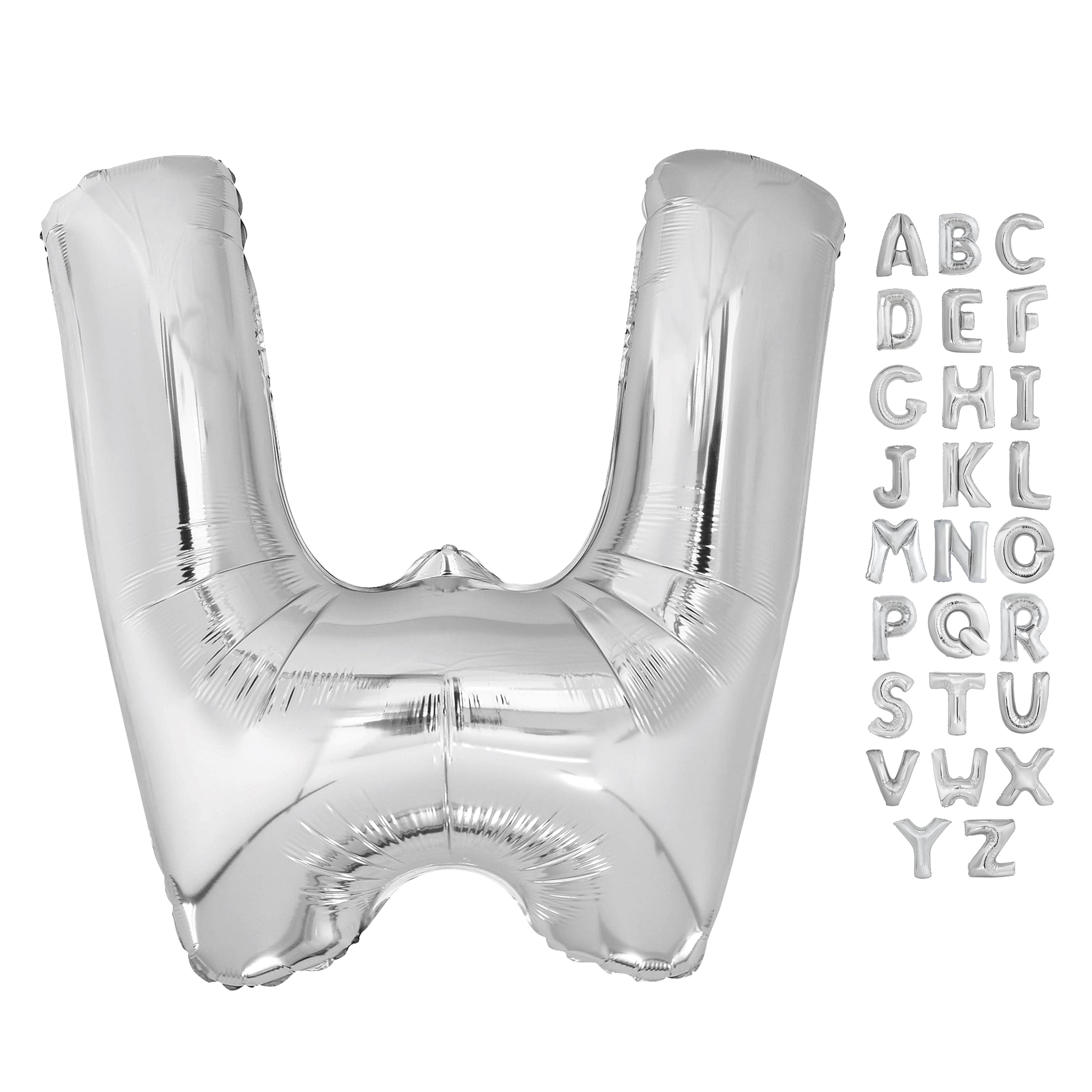 Foil Big Letter Balloon, W, 34 in, Silver, 1ct - Walmart.com