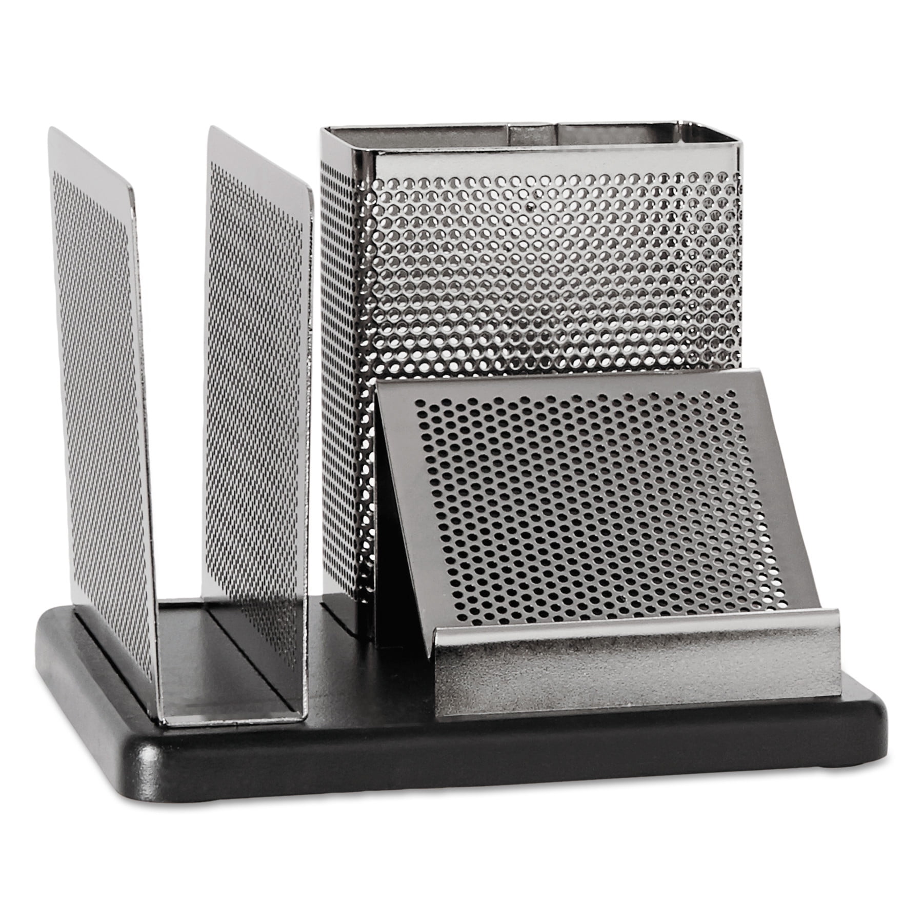 Rolodex Distinctions Desk Organizer, 5 7/8 x 5 7/8 x 4 1/2, Metal/Black ...