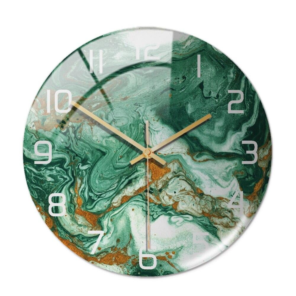 [CLEARANCE]Round Marble Wall Clock Three-dimensional Clock Home ...