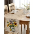 Burlap Table Runner 70 Inches Long, Hello Spring Blossom Sunflower ...
