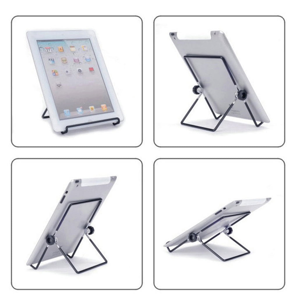 Tablet Foldable Metal Holder 180 Degree Rotating Black Non-slip Flat ...