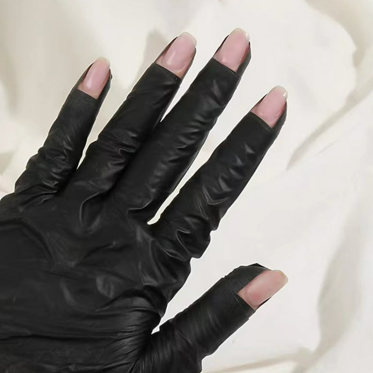 GROFRY 1 Set Manicure Gloves Anti UV Protect Hands Fingerless Elastic Anti tanning Disposable UV Light Lamp Dryer UV Shield Gloves Nail Supplies Black