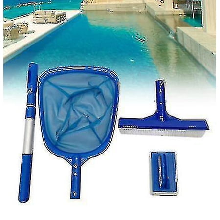 Pool Cleaning Set Pool Leaf Net Sponge Brush Telescopic Aluminum Rod ...