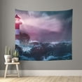 Balery lighthouse Waves Torrential Rain Pattern Tapestry 60x51 Inches ...