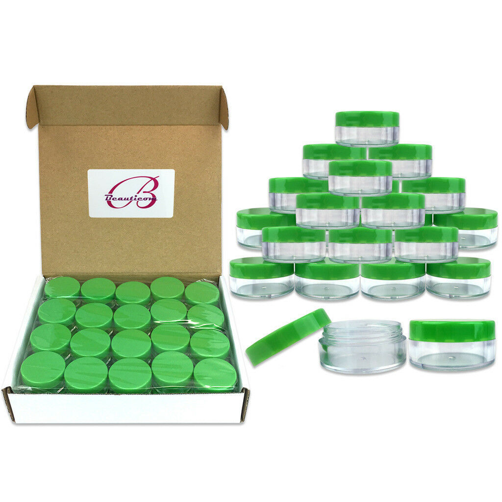 Beauticom 10g/10ml (0.36 oz) Clear Plastic Jars with Lids for Creams ...