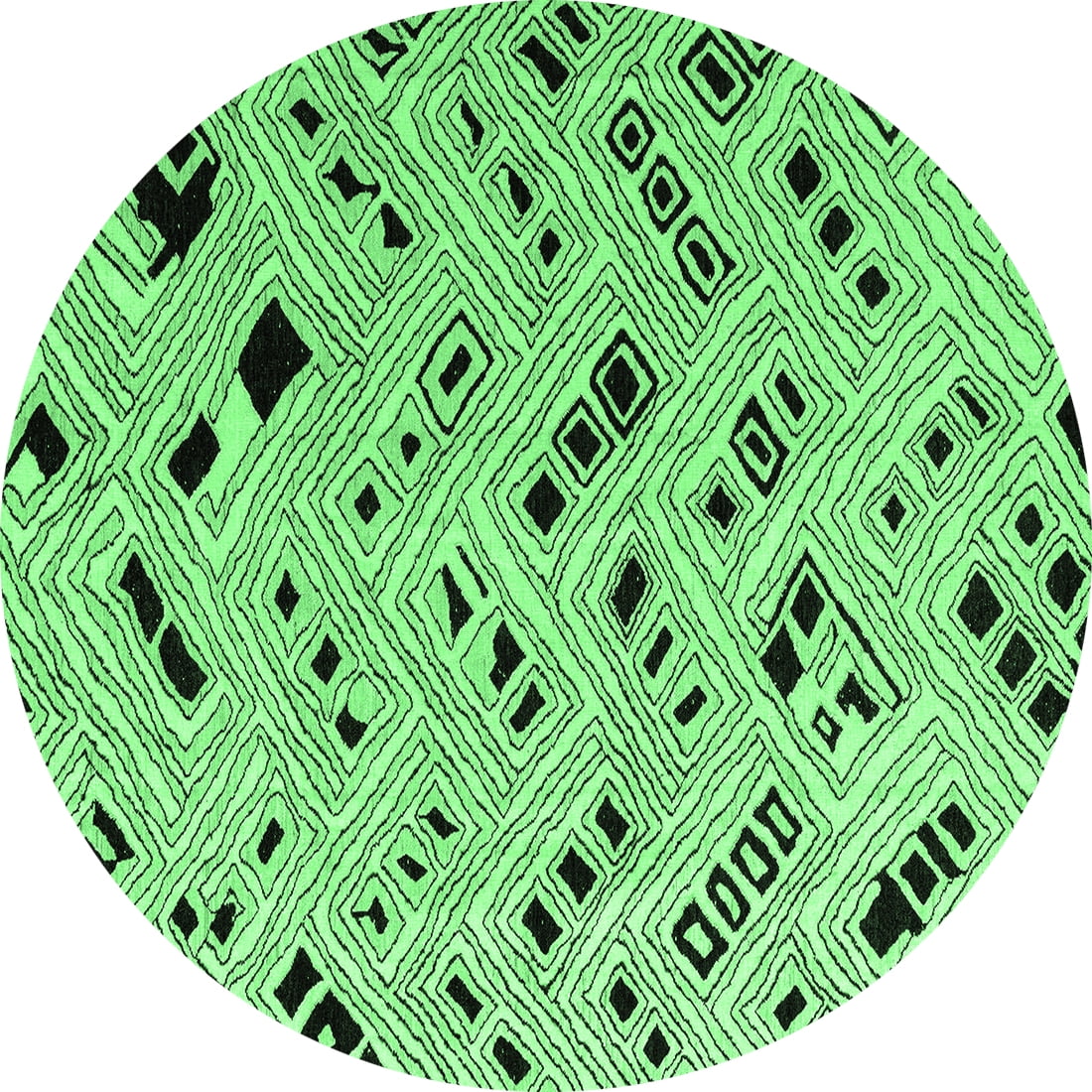 Ahgly Company Indoor Round Solid Emerald Green Modern Area Rugs, 7 ...