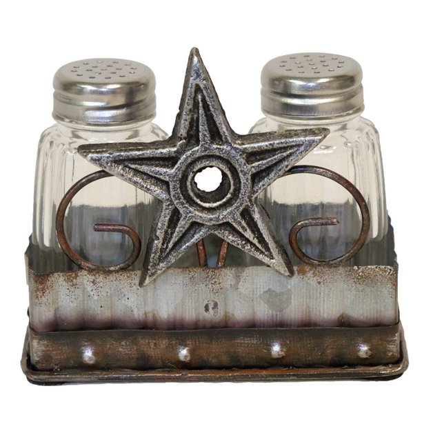 Rustic Lone Star Salt & Pepper Shaker Set - Walmart.com - Walmart.com