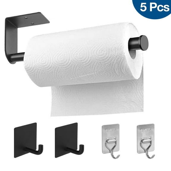 Paper Towel Holder Under Cabinet, Stainless , Wall Mount, Black Paper ...