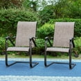 MF Studio 7-Piece Furniture Outdoor Patio Dining Set, 6 C-Spring Chairs ...