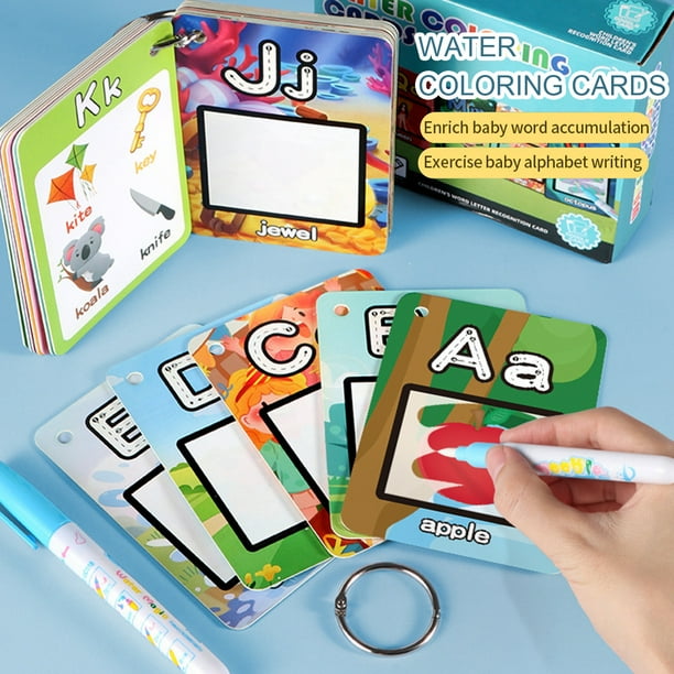 Lubelski 1 Set Alphabet Water Coloring Cards Educational Learning Toy ...