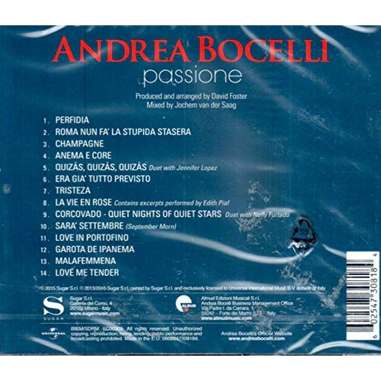 Andrea Bocelli Passione Album Cover