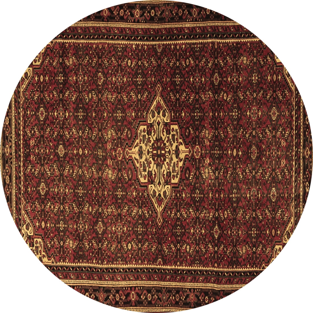 Ahgly Company Indoor Round Persian Brown Traditional Area Rugs, 8 ...