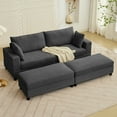 BALUS Oversized Loveseat Sectional Sofa with 2 Ottomans, 102.4 ...