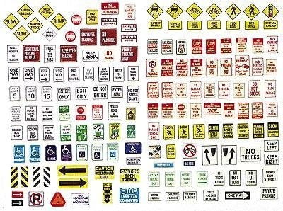 Ho Scale Road Signs Uncommon Street & Parking - Walmart.com